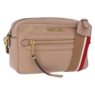 Miu Miu Pre-owned Toile sacs-ports-paule - Femme - Pre-owned - Beige - Taille: ONE Size