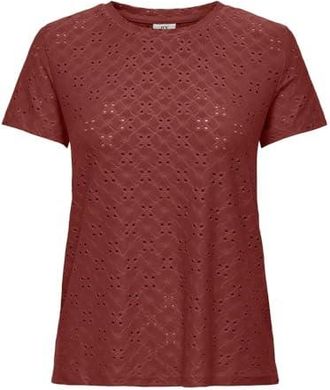 Jacqueline de Yong T-Shirt Rouge Femme Cathinka Rouge L