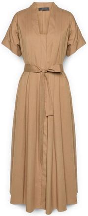 Elena Miro Femme, Robes, Beige, Taille: 48 FR Robe &Eacute;vas&eacute;e avec Ceinture