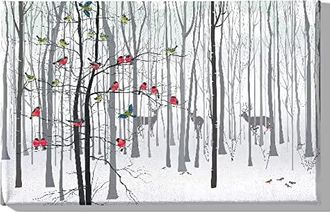 Homemania HM20KNV45x70-294 Vogel Tiere, für Wohnzimmer, Schlafzimmer, Mehrfarbig, Polyester, Holz, 45 x 3 x 70 cm