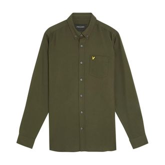 Lyle & Scott LS Gewebte Hemden Einfarbiges Flanellhemd - - Shirts - Herren - Gr&uuml;n - XS
