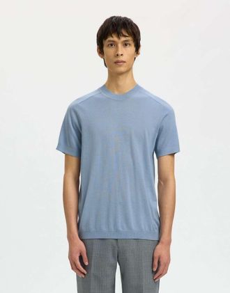 Selected T-Shirt in Staubblau