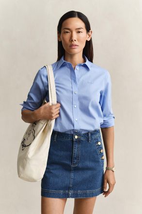 GANT Damen Regular Fit Classic Popeline Hemd (32) HYDRANGEA Blau