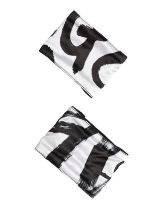 Dolce & Gabbana Mens Black White Dg Logo Silk 1 Pair Wristband And Accessory