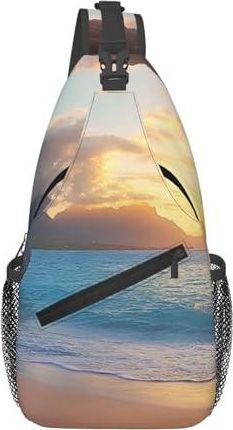 Generic Cave Beach Sunset Sac &agrave; bandouli&egrave;re de voyage pour homme Sac &agrave; dos de randonn&eacute;e