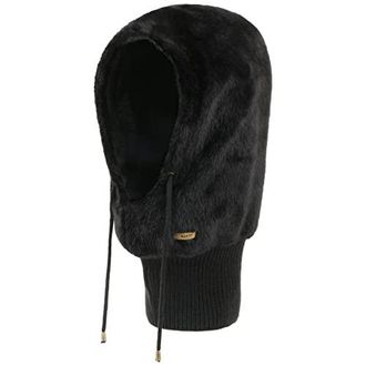 Barts &Eacute;charpe avec Capuche Eliess Teddy Hood Bonnet pour lhiver (Taille Unique - Noir)