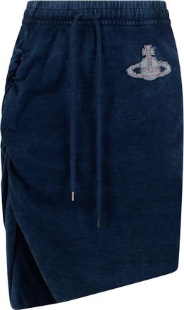 Vivienne Westwood Femme, Jupes, Bleu, Taille: 36 FR Jupe asym&eacute;trique en coton