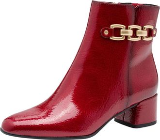 Marco Tozzi Damen Stiefeletten Kleiner Absatz Elegant, Rot (Dk.Red Pat.), 37 EU