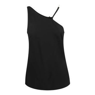 Givenchy Schwarzes T-Shirt mit Asymmetrischem Riemen - - Tops - Damen - Schwarzk - XS