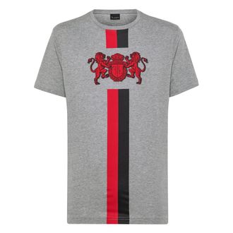 Billionaire Boys Club T-shirt Col Rond MC Double Lion - Homme - Tops - Gris - Taille: XS