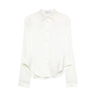 Stella McCartney Satin-Peplum-Saum Hemd - - Blouses & Shirts - Damen - Beige - S