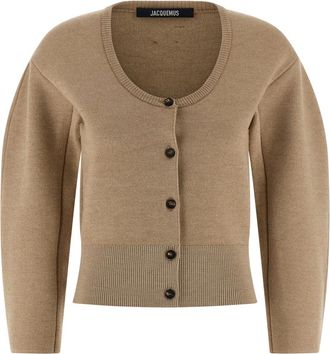 Jacquemus Femme, Pulls, Beige, Taille: 34 FR Le Gilet Doppio Cardigan