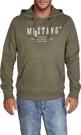 Mustang Jeans Hoodie Herren Bennet Regular Fit Kapuzenpullover Pullover Print 100% Baumwolle, Größe:XXL, Farbe:Dusty Olive (1016080-6357)