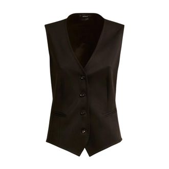 Kiton Gilet en Laine Marron avec Stretch - Femme - Vestes - Noir - Taille: 38 FR