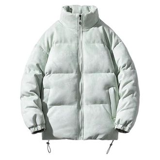 Generic Parka dhiver en daim synth&eacute;tique pour homme avec col montant et fermeture &eacute;clair int&eacute;grale, l&eacute;g&egrave;re, coupe-vent, &eacute;paisse, rembourr&eacute;e, Vert, XXL