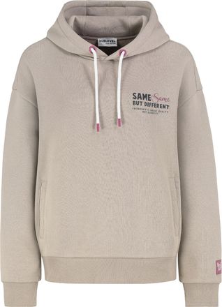 Sublevel Damen Hoodie mit schr&auml;gen Eingrifftaschen Kapuze beige XL