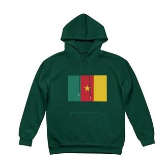 Generic Sweat &Agrave; Capuche Cameroun Drapeau pour Femme Adultes Et Adolescents Doublure Polaire Sweatshirt pour Patriotes Hoodie Femmes Femmes Pull &Agrave; Capuche pour