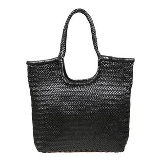 Dragon Diffusion Femme, Sacs, Noir, Taille: ONE Size Sac &agrave; bandouli&egrave;re en cuir tress&eacute;