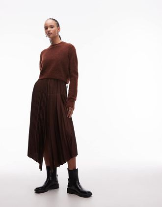 AllSaints Jax - 2-in-1-Kleid in Kastanienbraun-Brown