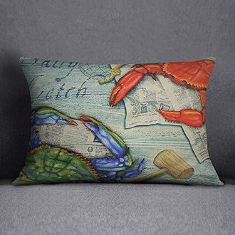 Bonamaison Le Jardin du Lin Kissenhüllen, Cotton, Mehrfarbig, 45x45