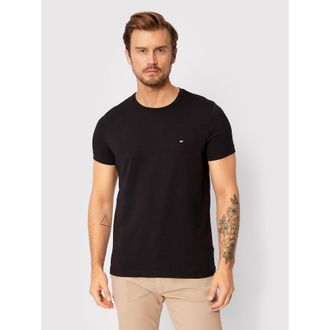 Tommy Hilfiger T-Shirt Core Stretch MW0MW27539 Schwarz Slim Fit