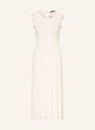 Maje Strickkleid Mit Schmuckperlen weiss