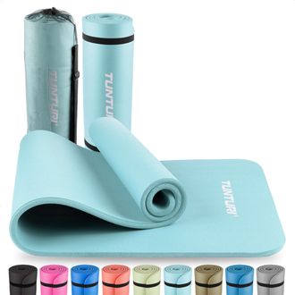 Tunturi New Fitness Dicke NBRmatte 15mm - Rutschfest Gymnastikmatte - Mit Tragetasche - Für Yoga und Pilates - Sportmatte 180x60x1,5cm -Schadstofffrij - Besonders komfort