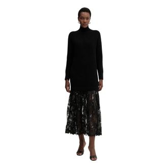 Ermanno Scervino Robe Longue en Maille C&ocirc;tel&eacute;e - Femme - Robes - Noir - Taille: 40 FR