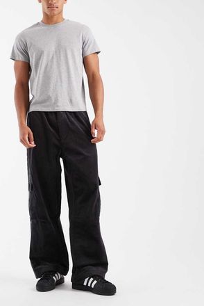 adidas Originals Adicolor - Pantalon cargo en velours c&ocirc;tel&eacute; - Noir
