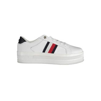 Tommy Hilfiger Wei&szlig;er Polyester-Sneaker mit Kontrastdetails - - Shoes - Damen - Wei&szlig; - 41 EU