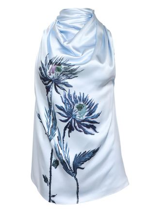 Altuzarra blouse Sleary &agrave; fleurs et col b&eacute;nitier - Bleu