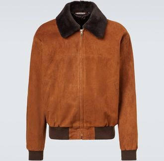Auralee Blouson aus Veloursleder mit Shearling