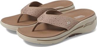 Skechers Womens Go Walk Arch Fit Weekender Sandal, 10,11,12,5,6,7,8,9 M Adult, taupe, 38 EU
