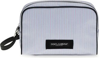 Dolce & Gabbana Handtasche aus Kalbsleder und gestreiftem Popeline - - Bags - unisex - Blau - ONE SIZE