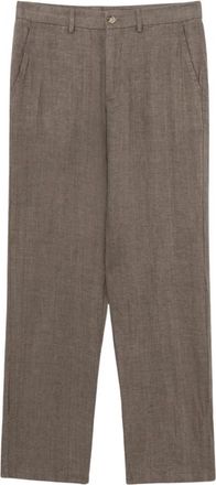Gianni Lupo Homme, Pantalons, Brun, Taille: XS Relaxed Linen Pantalons