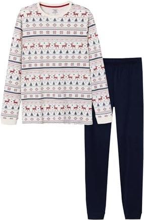 Vertbaudet Pyjama 2 pi&egrave;ces Homme Famille No&euml;l Bleu Nuit L