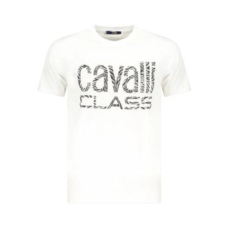 Cavalli Logo Baumwoll-T-Shirt - - Tops - Herren - Wei&szlig; - L
