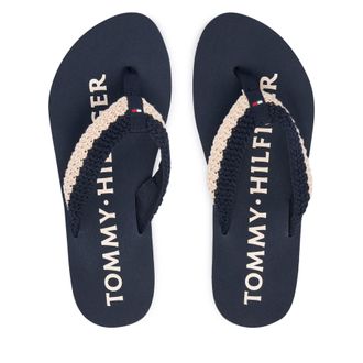 Tommy Hilfiger Zehentrenner Tommy Hilfiger Crochet Summer FW0FW09417 Dunkelblau