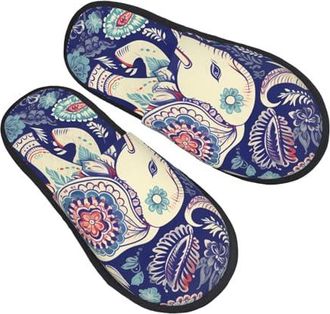 Generic Chaussons Éléphant Bohème Anti Odeur Chaussons Maison Antidérapantes Pantoufles En Coton Pour Chambre Hôtels Outdoor M
