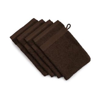 Gözze New York Gant de Toilette, Lot de 4, Doux et absorbant, 100% Coton, 17 x 24 cm - Mocca
