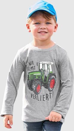Kidsworld Langarmshirt WER BREMST, VERLIERT! Langarm, dehnbares Material, aus Baumwolle und Viskose