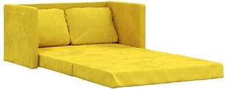 vidaXL Vidaxl - Bodensofa mit Schlaffunktion Dunkelgelb 122x204x55 cm Samt