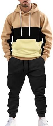 Generic Ensemble Jogging Homme, Sweat Hoodies &Agrave; Manches Longues Et Pantalon De Jogging Ensemble De 2 Pi&egrave;ces, Doux Et Surdimensionn&eacute;, V&ecirc;tements Chaud Travail D