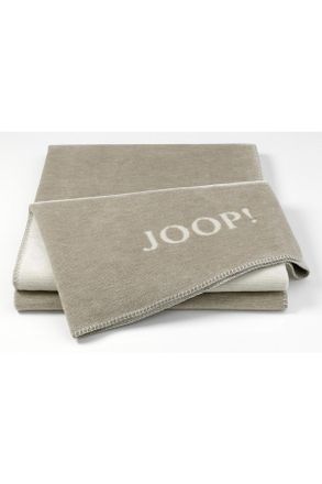 Joop Wohndecke Melange Doubleface, Natur, Sand, Textil, meliert, 150x200 cm, Made in Germany, Kettelrand, Double face, Wohntextilien, Decken, Kuscheldecken