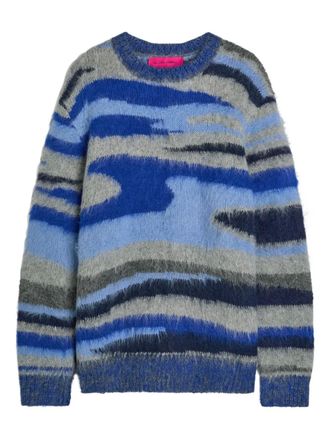 The Elder Statesman Topo Jacquard-Pullover - Blau