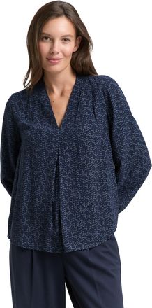 Tom Tailor Damen 1048676 Bluse mit Muster, 39036-Small Blue Wave Print, 46