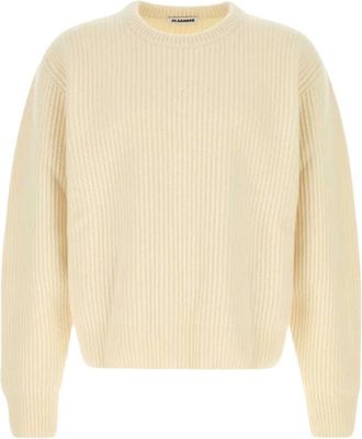 Jil Sander Pull en maille c&ocirc;tel&eacute;e &agrave; col rond - Homme - Pulls - Beige - Taille: L