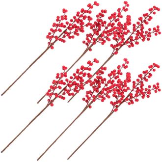 NUOBESTY 6 St&uuml;ck Rote K&uuml;nstliche Beerenstiele f&uuml;r Weihnachtsbaum und Festliche Dekorationen bei Feierlichkeiten