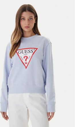 Guess Sweatshirt W2YQ16 KBA11 Himmelblau Regular Fit