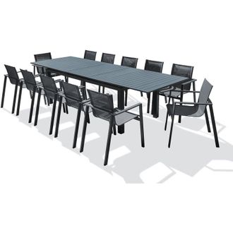 DCB Garden MIAMI - Ensemble repas de jardin 12 places en aluminium - DCB GARDEN